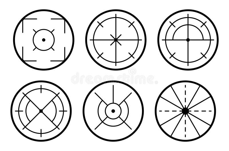 Set of Icons Aim Target, Targeting, Aiming, Goal Stock Vector ...