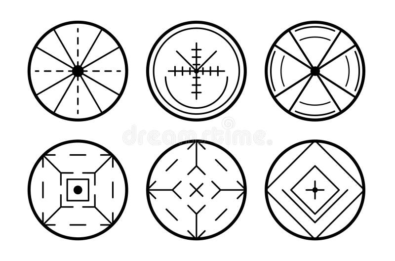 Set of Icons Aim Target, Targeting, Aiming, Goal Stock Vector ...