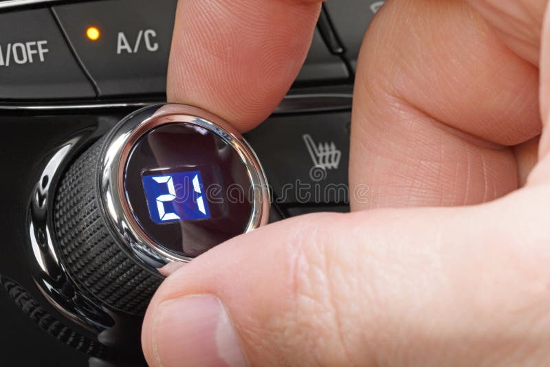 Set Air Conditioning in Modern Car Stock Image - Image of adjust, digit ...