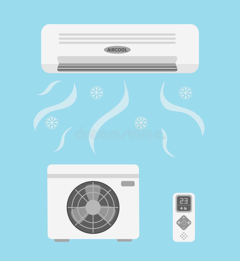 Set of Air Conditioning Systems with Remote Control and Cold Air Flows ...