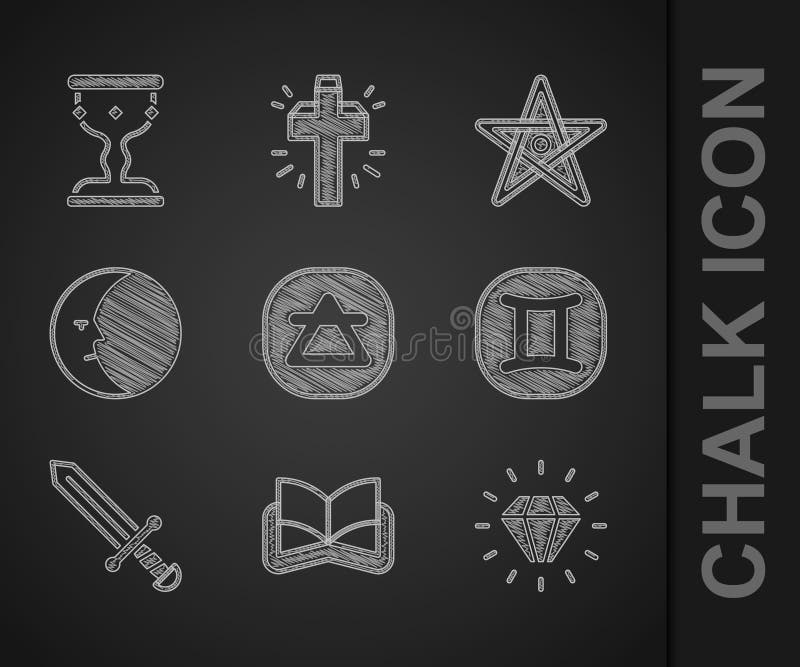 Set Air Element, Ancient Magic Book, Diamond, Gemini Zodiac, Medieval ...