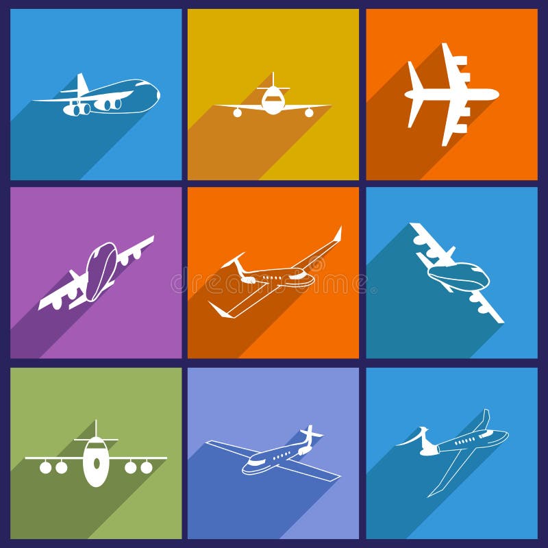 Aircraft icons globe stock vector. Illustration of emblem - 42239349