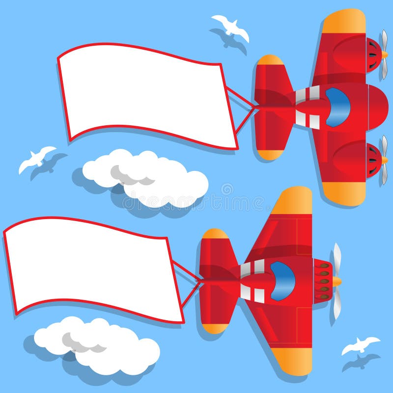 Set of Aircraft with Ribbon. Stock Vector - Illustration of engine ...