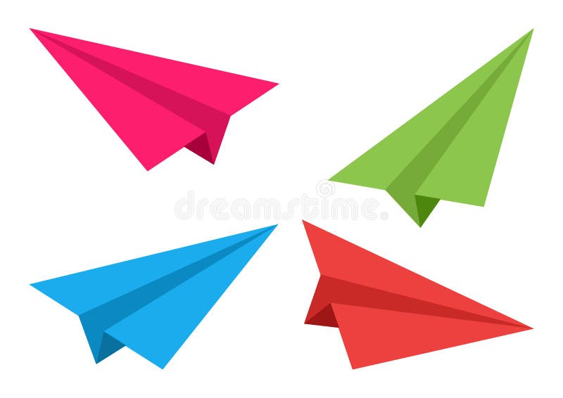 Set of Airplanes. Paper Origami. Vector Illustration Stock Illustration ...