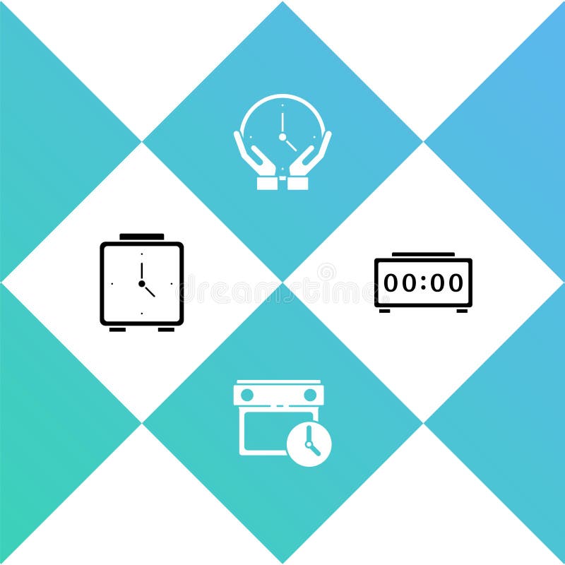 Set Alarm Clock, Calendar and, Clock and Digital Alarm Icon. Vector ...