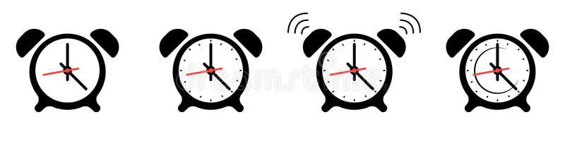 Set of Alarm Clocks Vector. Alarm Bell Icon Set Vector. Stylish Modern ...