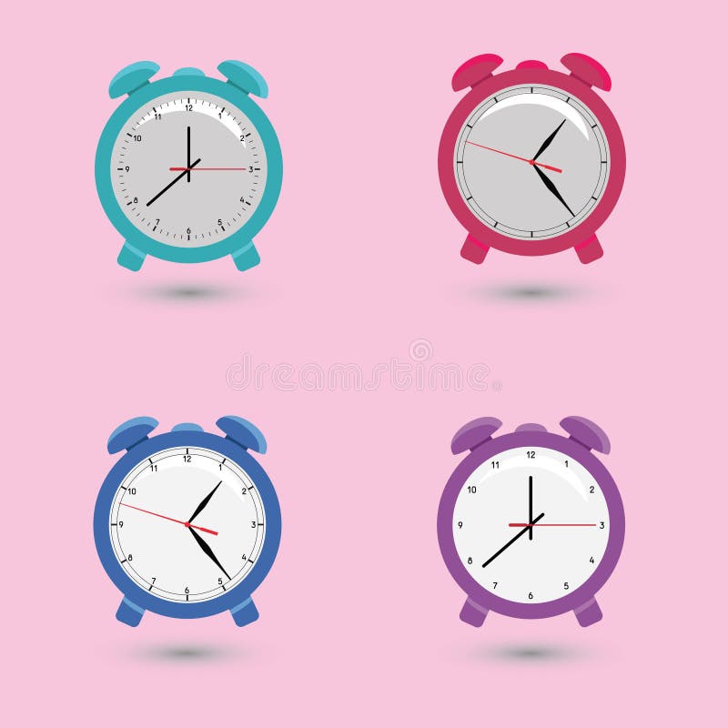 Set Alarms with Different Dials Stock Vector - Illustration of wake ...