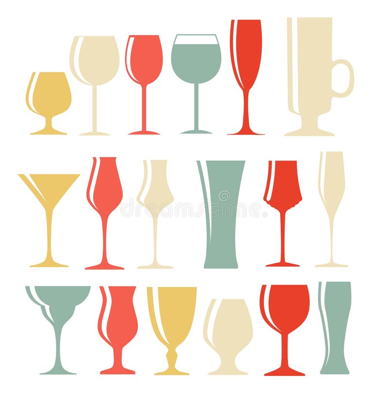 Set of Alcoholic Glass stock vector. Illustration of alcohol - 53679520