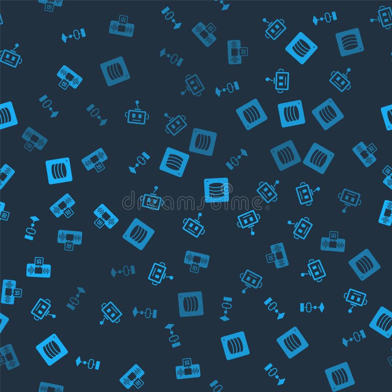 Set Algorithm, Artificial Intelligence Robot, Server, Data and AI on Seamless Pattern. Vector ...