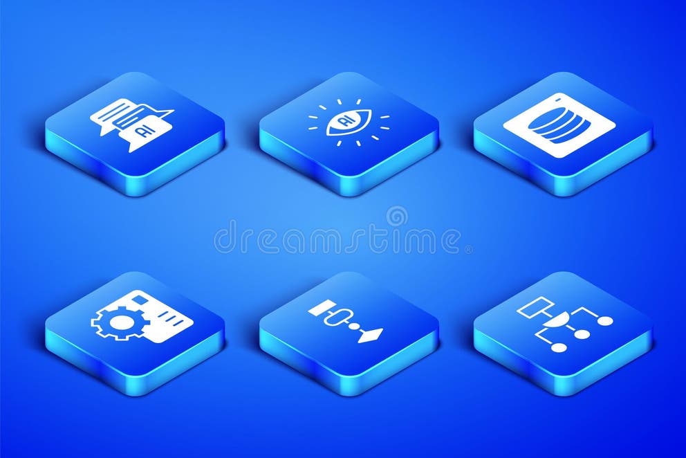 Set Algorithm, Chat Bot, Neural Network, Artificial Intelligence AI and Server, Data Icon ...