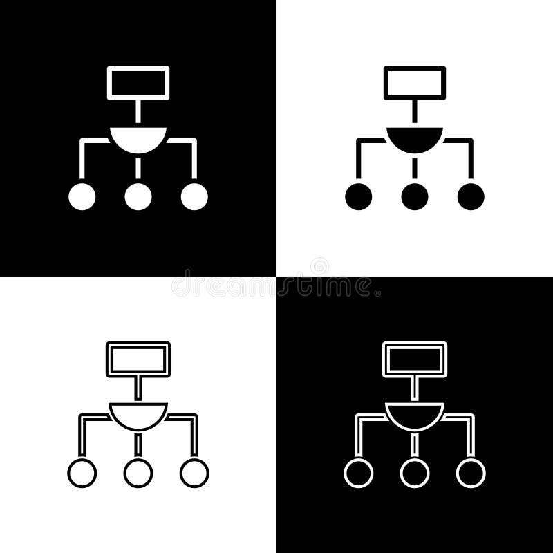 Set Algorithm Icon Isolated On Black And White Background Algorithm Symbol Design From 7360
