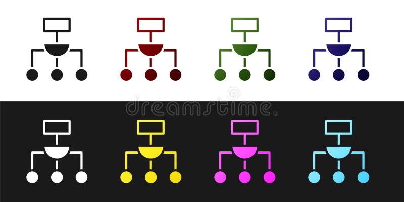 Set Algorithm Icon Isolated On Black And White Background Algorithm Symbol Design From 1045