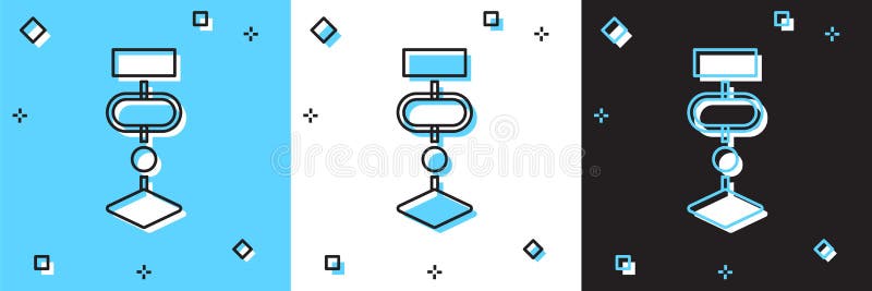 Set Algorithm Icon Isolated On Blue And White Black Background Algorithm Symbol Design From