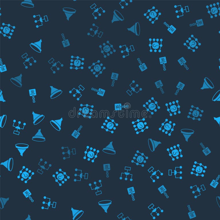 Set Algorithm, Neural Network, Binary Code and Funnel Filter on Seamless Pattern. Vector Stock ...