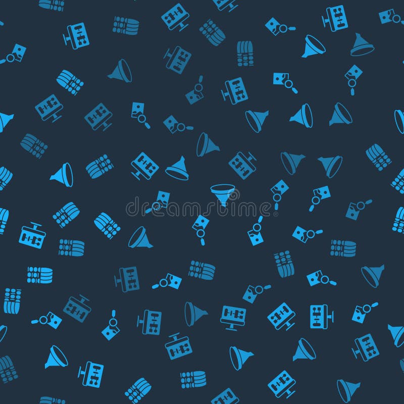Set Algorithm Photo Retouching Funnel Filter And Binary Code On Seamless Pattern Vector Stock