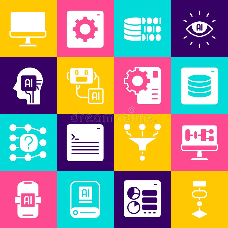 Set Algorithm, Server, Data, Binary Code, Artificial Intelligence Robot ... Set Algorithm, Server, Data, Binary Code, Artificial Intelligence Robot ...