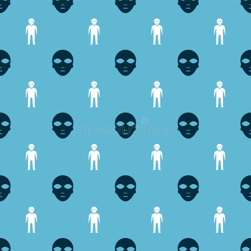 Set Alien and Alien on Seamless Pattern. Vector Stock Illustration ...