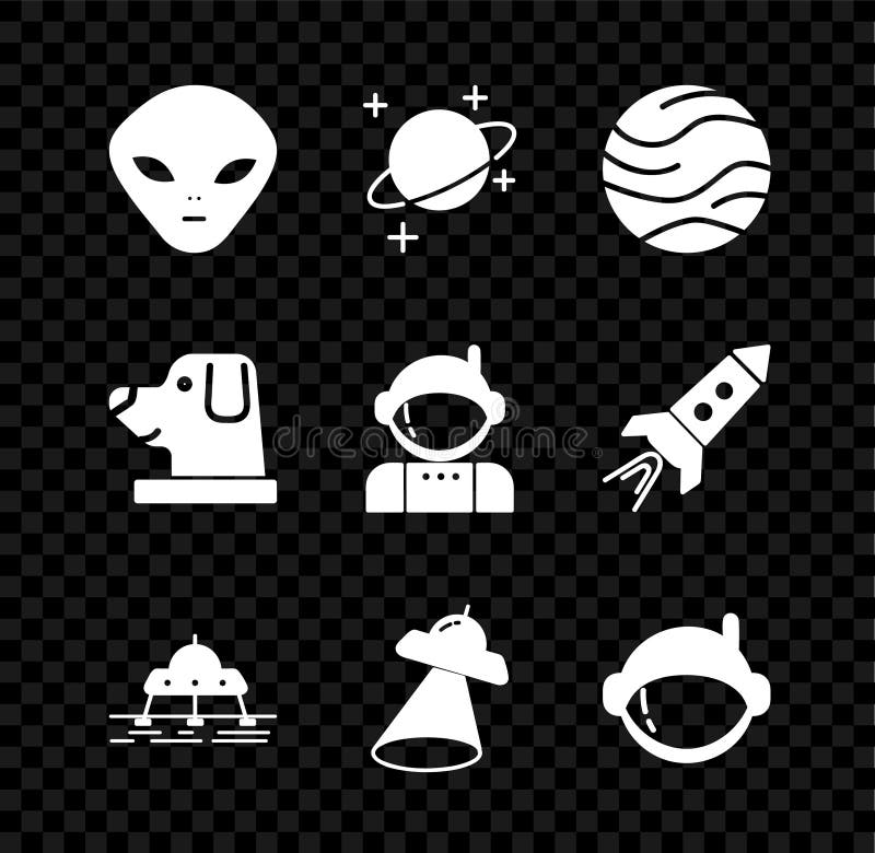 Set Alien, Planet, Mars Rover, UFO Flying Spaceship, Astronaut Helmet ... Set Alien, Planet, Mars Rover, UFO Flying Spaceship, Astronaut Helmet ...