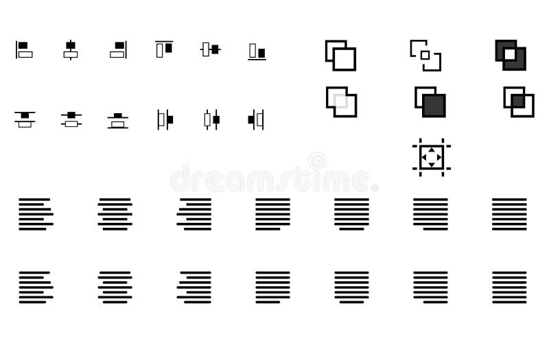 Set of align shapes stock illustration. Illustration of design - 73322865