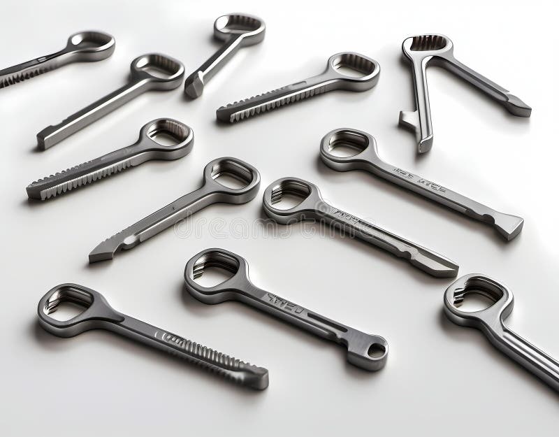A Set of Allen Keys Spread Out on a White Surface. Generative AI Stock ...