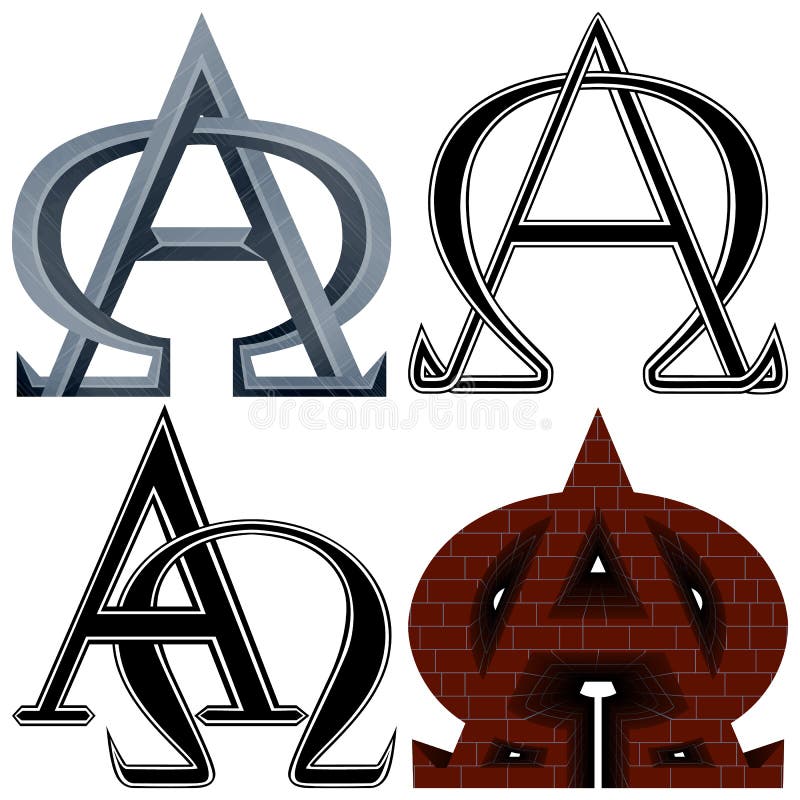 Set Alpha and Omega stock vector. Illustration of savior - 237721658