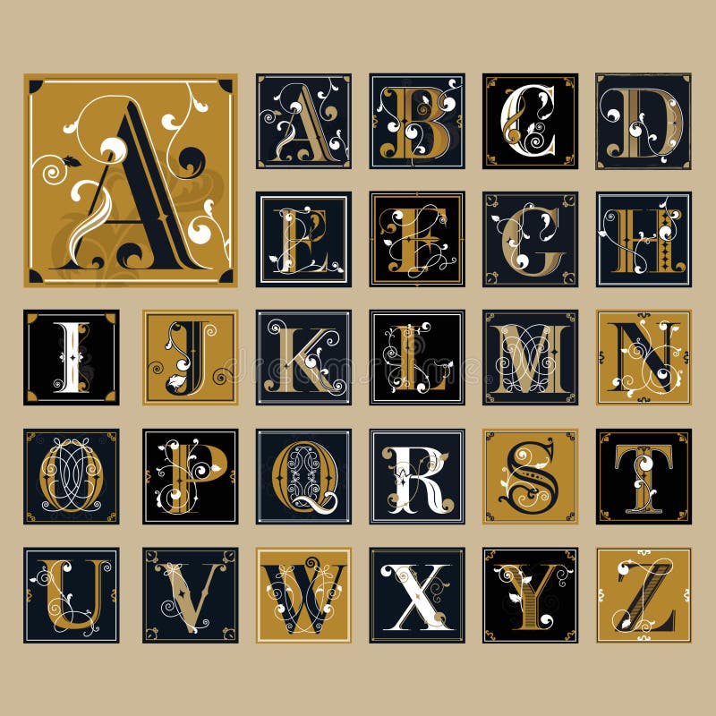 Set of alphabet icons stock vector. Illustration of alphabets - 182795446