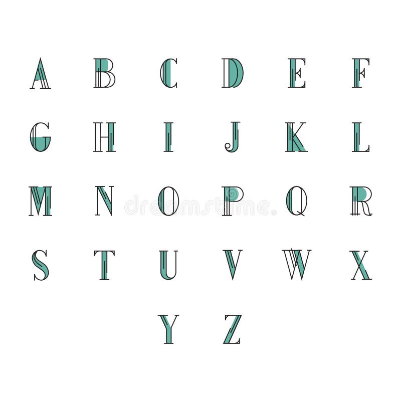 Set of Alphabet Icons. Vector Illustration Decorative Design Stock ...