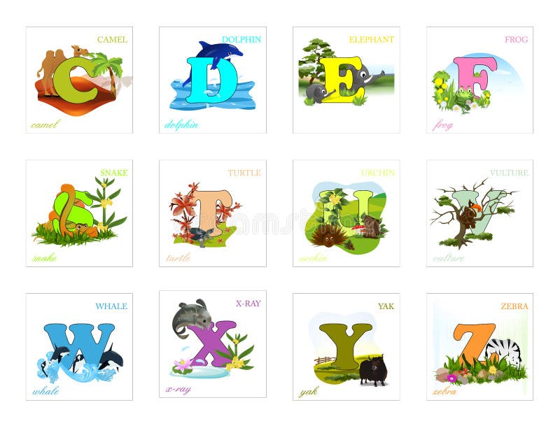 Set of Alphabet letters stock illustration. Illustration of children ...