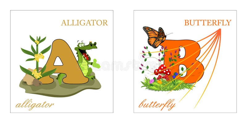 Set of Alphabet Letters, a-B Stock Illustration - Illustration of ...