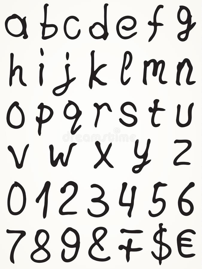 Set of Alphabet Letters with Numbers and Other Stock Vector ...