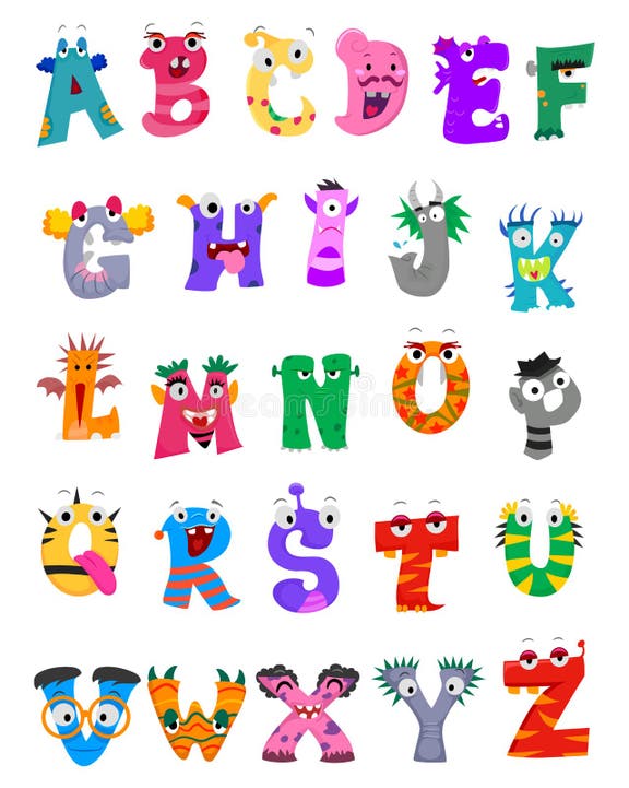 Set of Alphabet Monster stock vector. Illustration of card - 79976681