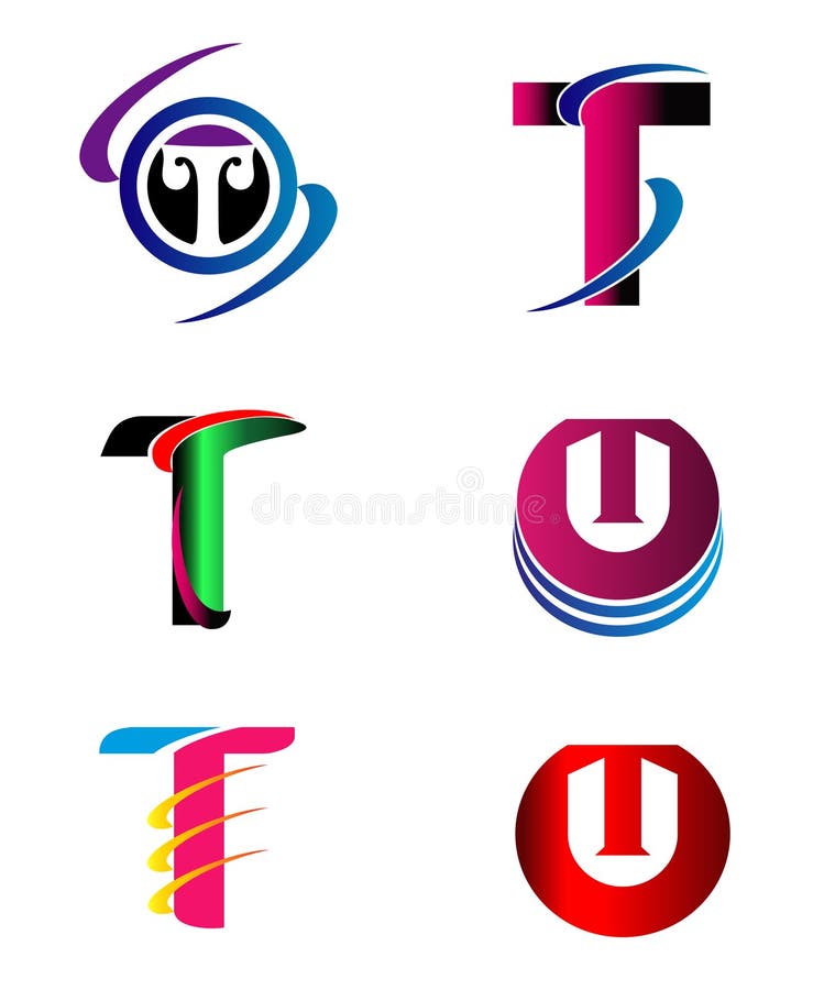 Set of Alphabet Symbols and Elements of Letter T, Such a Logo Stock ...