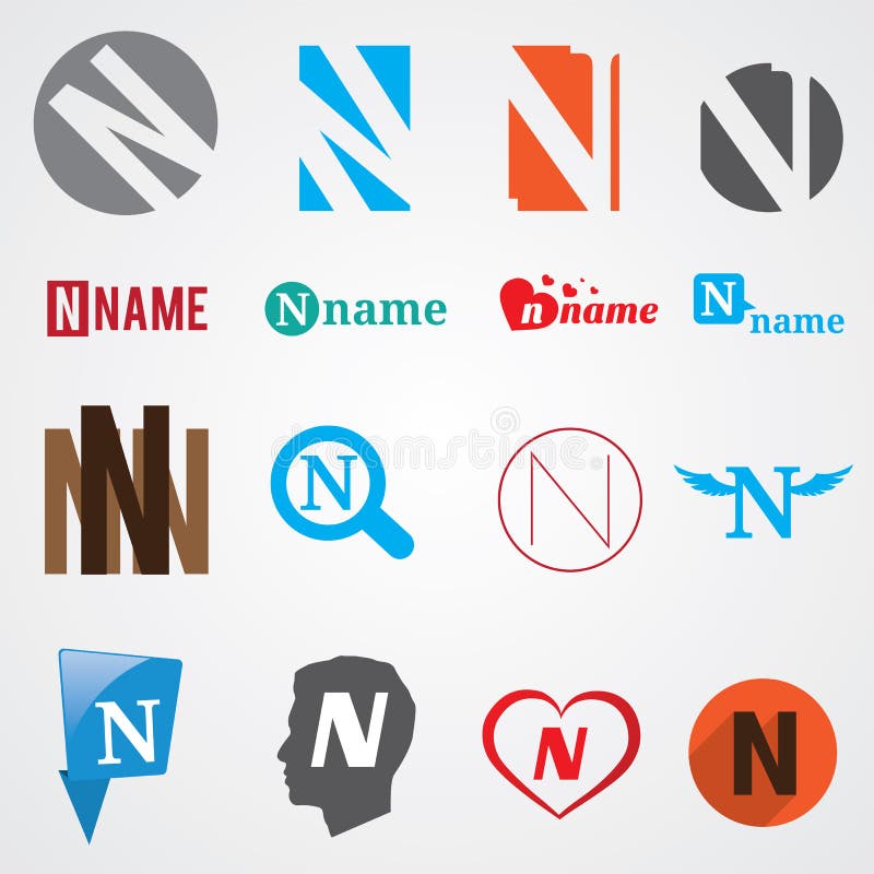 Set of Alphabet Symbols of Letter N Stock Vector - Illustration of ...