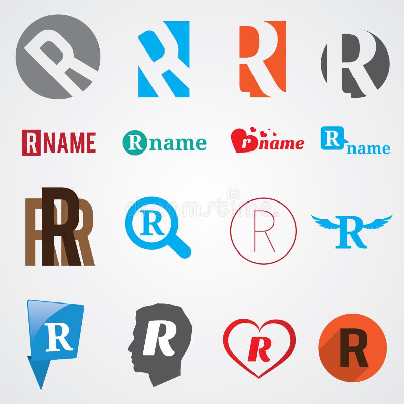 Set of Alphabet Symbols of Letter R Stock Vector - Illustration of sign ...