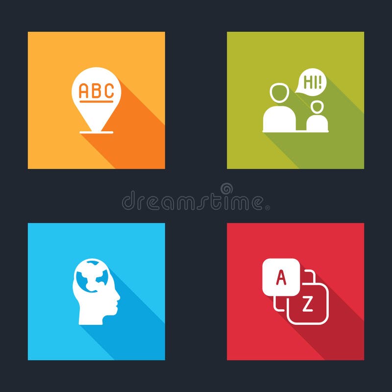 Set Alphabet, Two Sitting Men Talking, Learning Foreign Languages and ...