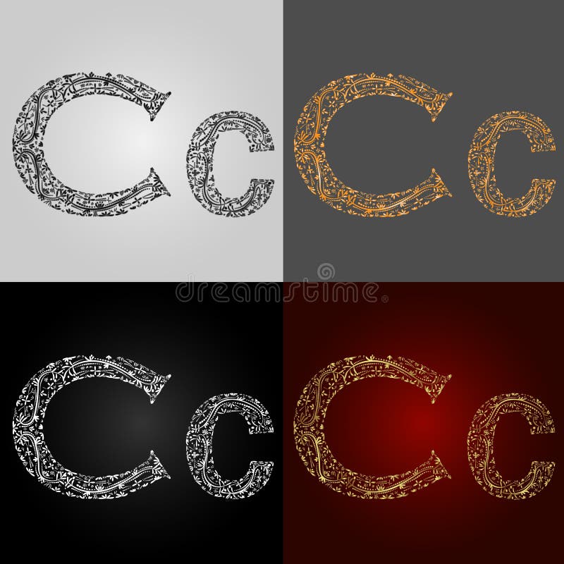 Set of Alphabet Visual Styles. the Letter H. Lettering. Handmade Stock ...