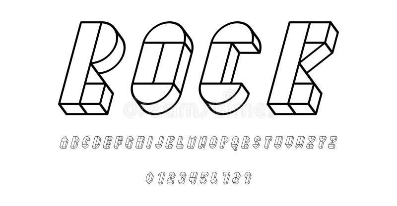 Set of Alphabets Font Letters and Numbers Modern Abstract Design with ...