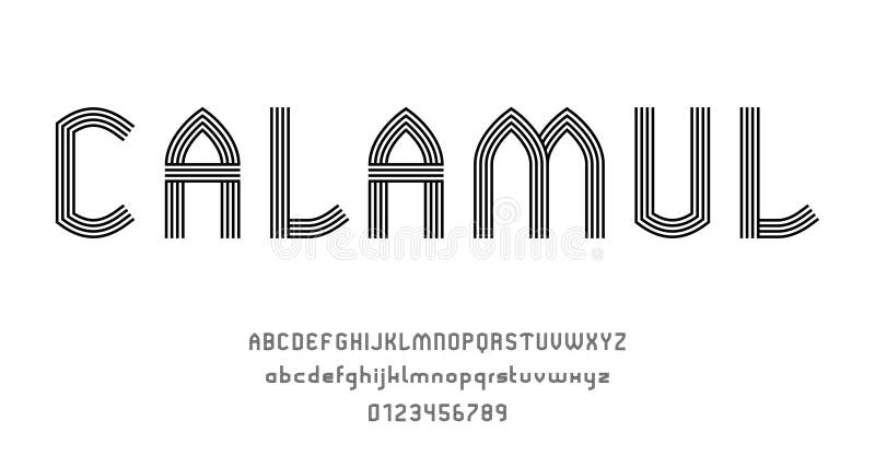 Set of Alphabets Font Letters and Numbers Modern Abstract Design with ...