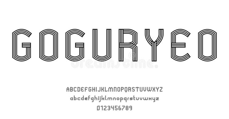 Set of Alphabets Font Letters and Numbers Modern Abstract Design with ...