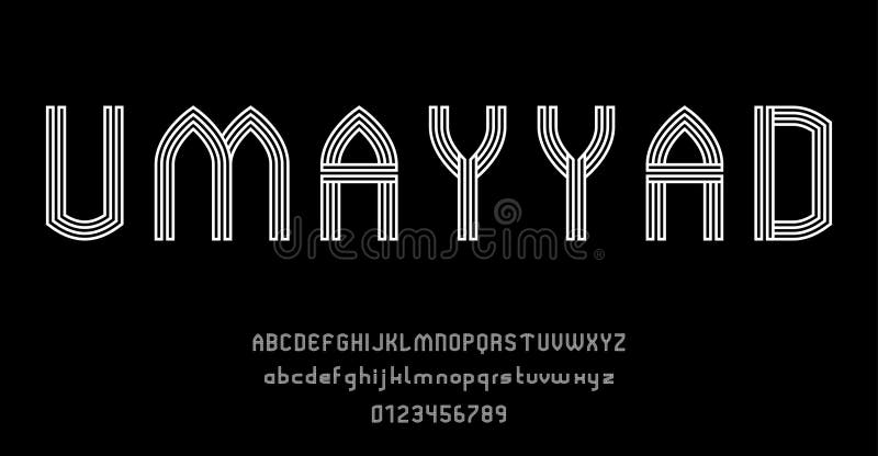 Set of Alphabets Font Letters and Numbers Modern Abstract Design with ...