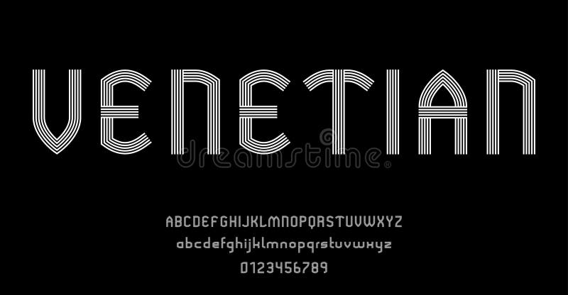 Set of Alphabets Font Letters and Numbers Modern Abstract Design with ...