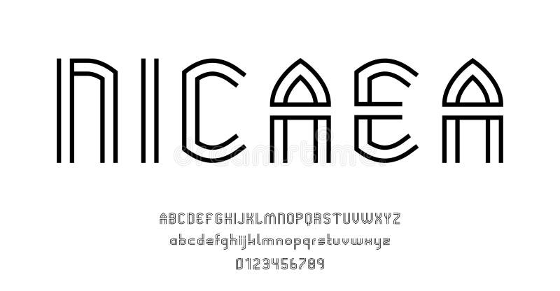 Set of Alphabets Font Letters and Numbers Modern Abstract Design with ...