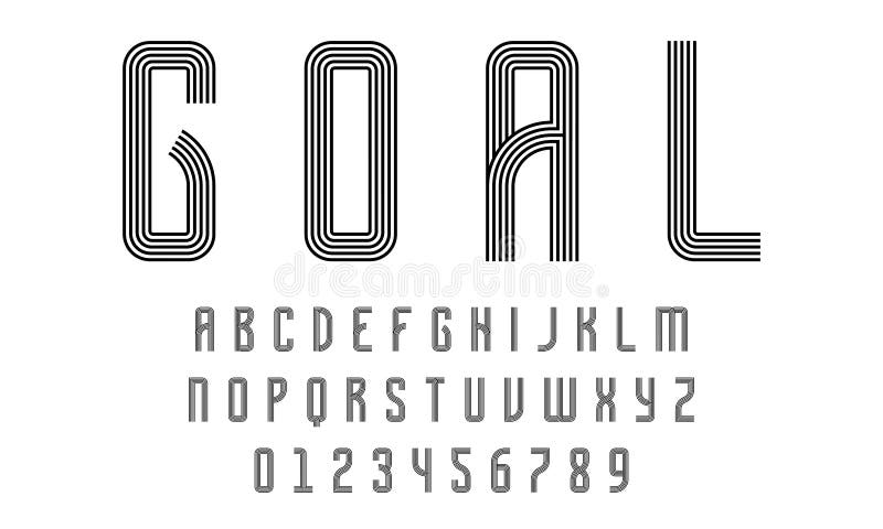 Set of Alphabets Font Modern Abstract Design with Lines Stock Vector ...