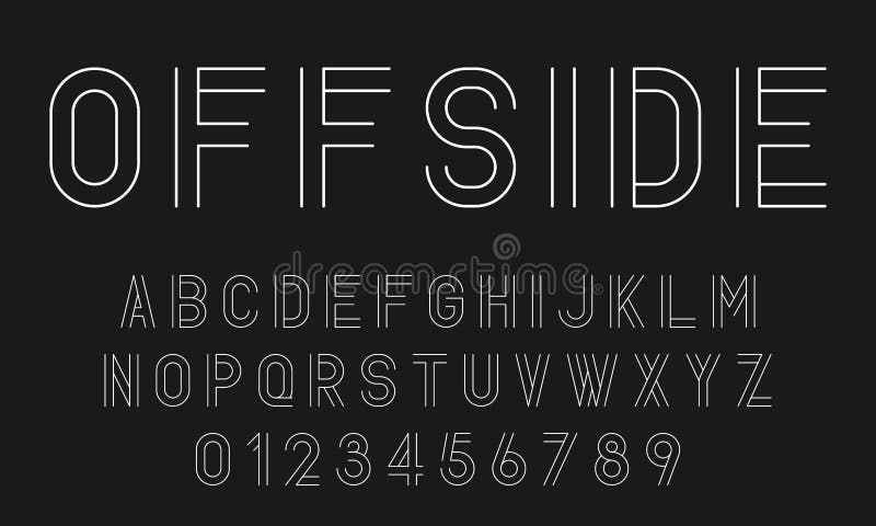 Set of Alphabets Fonts Modern Abstract Design with Lines Stock Vector ...