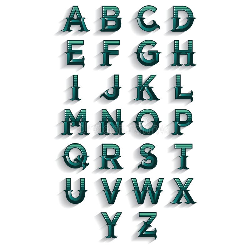 Set of Alphabets. Vector Illustration Decorative Design Stock Vector ...