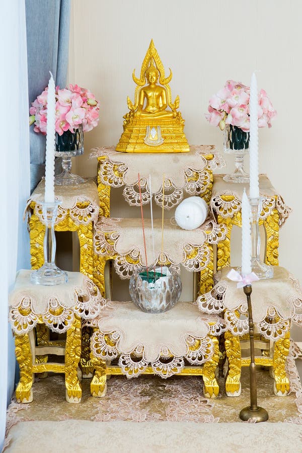 Set of Altar Table for Ritual Stock Photo - Image of desk, wooden: 80272694