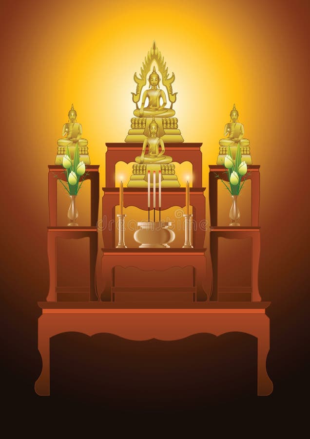 Zen buddhism altar stock vector. Illustration of eastern - 131844112