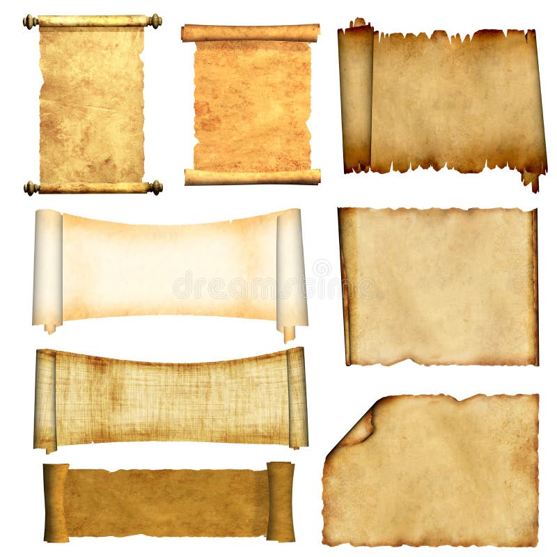 Set alte Pergamente stock abbildung. Illustration von weinlese - 72288789