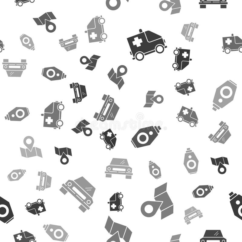 Set Ambulance and Emergency Car, Folded Map with Location Marker, Car ...