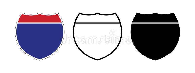 Set of American Interstate Sign Stock Vector - Illustration of blank ...